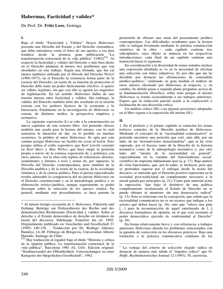 Habermas, Facticidad y validez