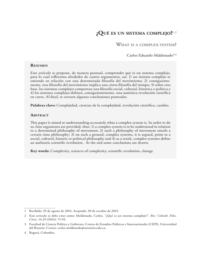 ¿Qué es un sistema complejo?