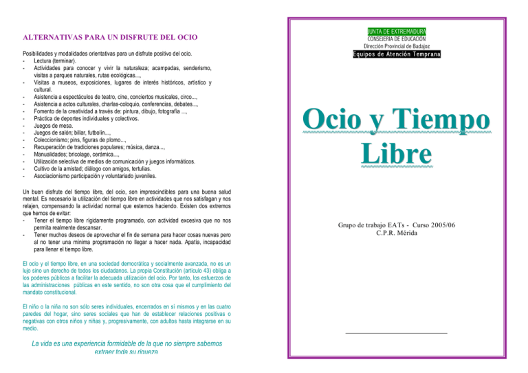 Ocio y Tiempo Libre