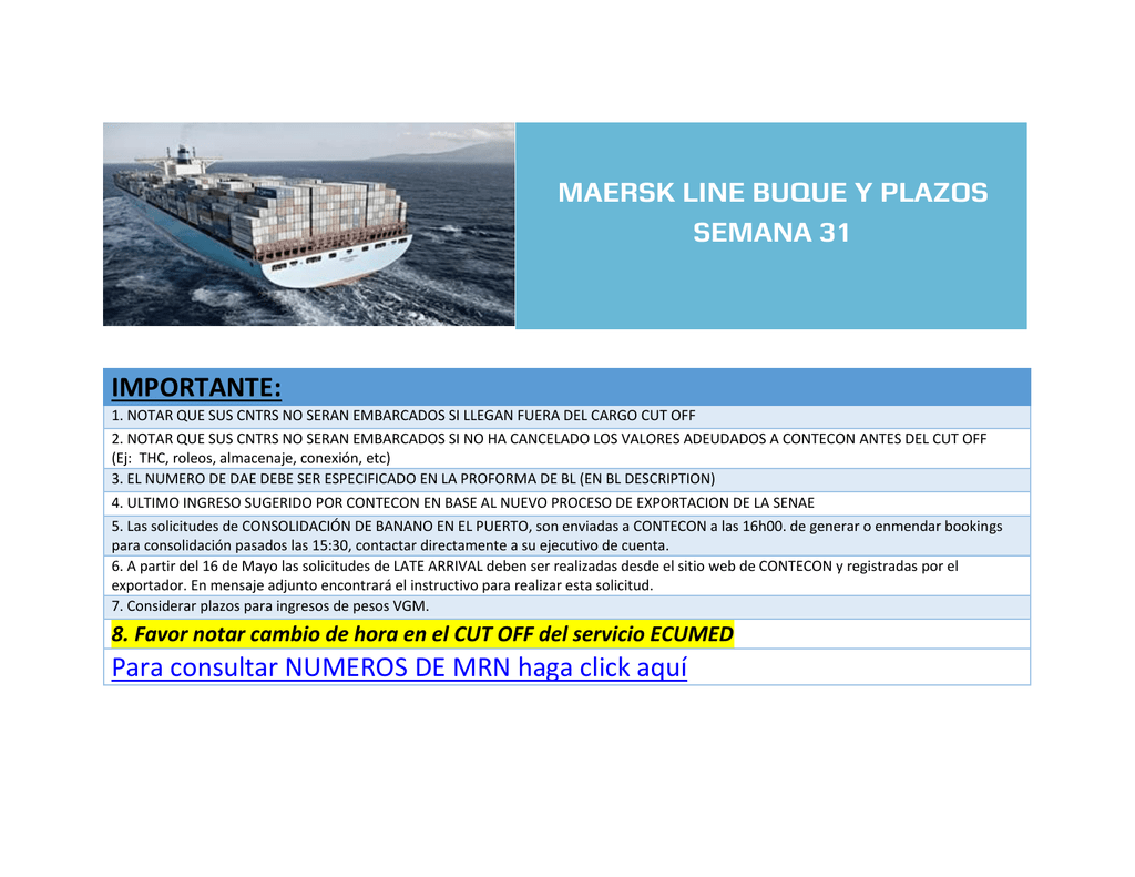 IMPORTANTE: Para consultar NUMEROS DE MRN