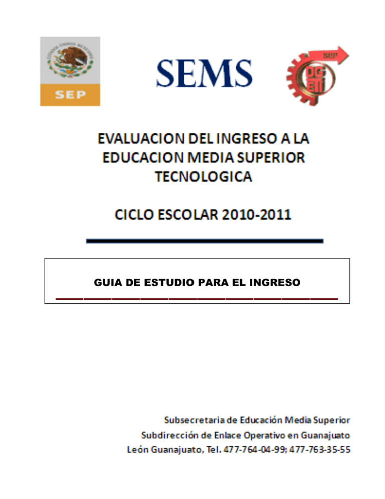 guia de estudio para el ingreso