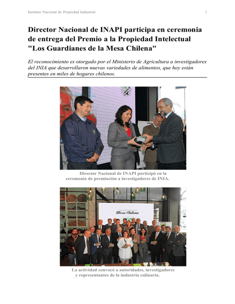 Director Nacional de INAPI participa en ceremonia de entrega del