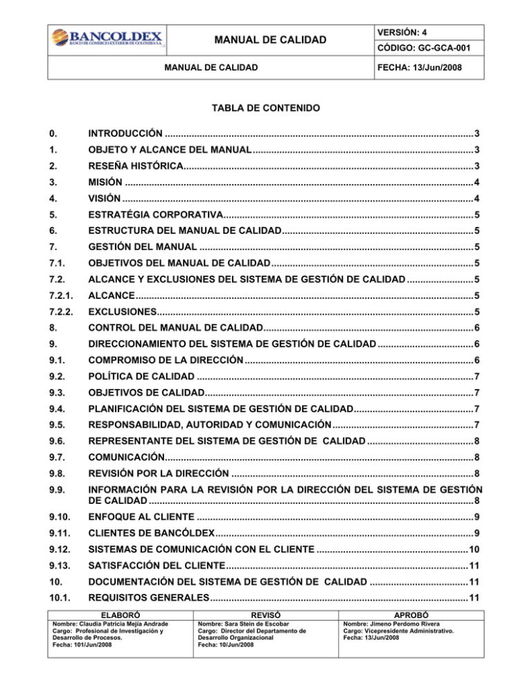 MANUAL DE CALIDAD