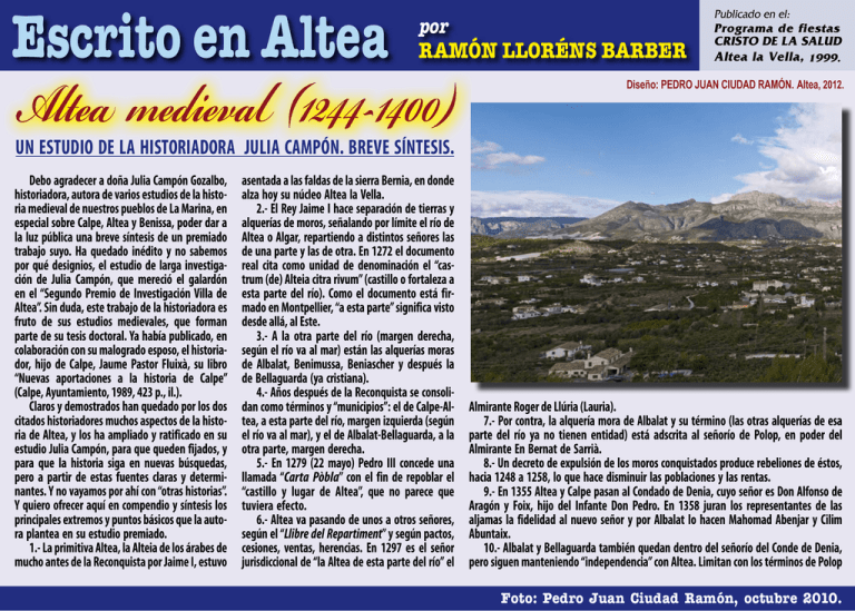 RAMÓN LLORÉNS BARBER - Altea Mi Pueblo. Las