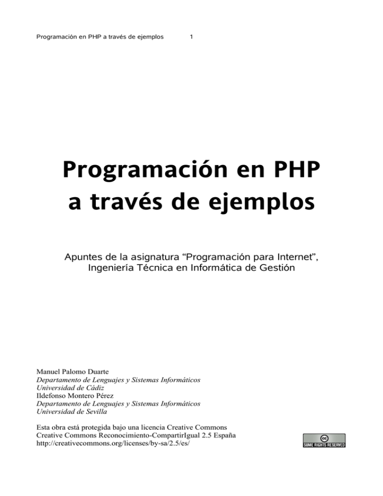 Programación en PHP a través de ejemplos - web