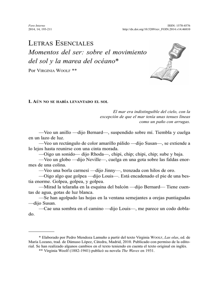 Momentos del ser: sobre el movimiento del sol y la marea del océano