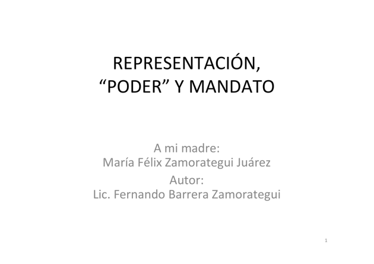 representación, “poder” y mandato