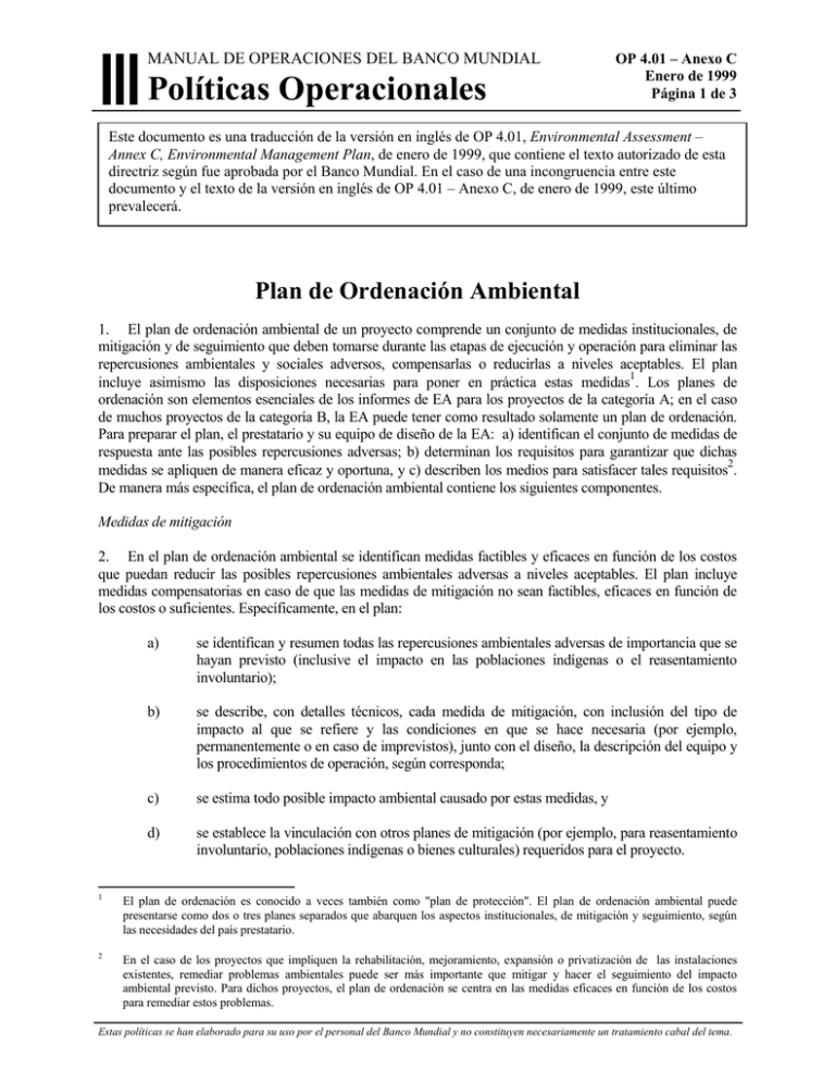 Políticas Operacionales