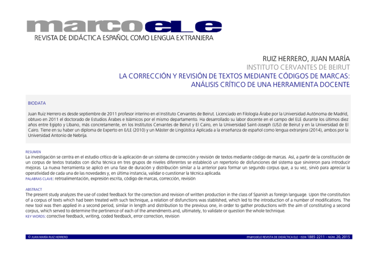 LA CORRECCIÓN Y REVISIÓN DE TEXTOS MEDIANTE CÓDIGOS