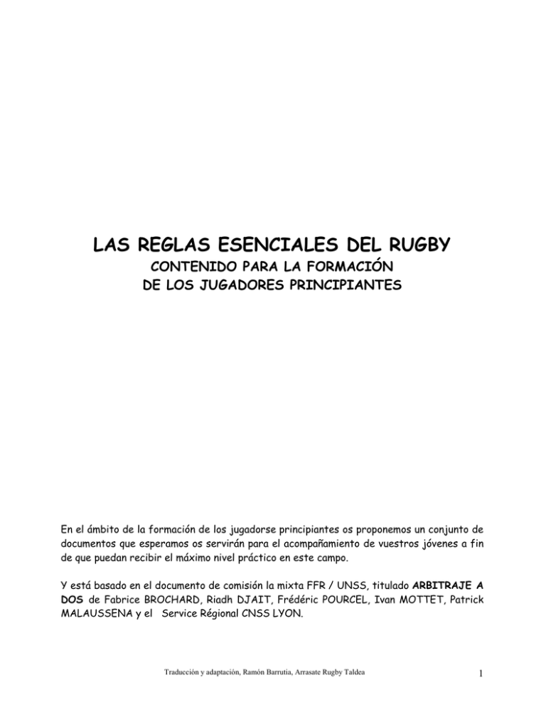 LAS REGLAS ESENCIALES DEL RUGBY