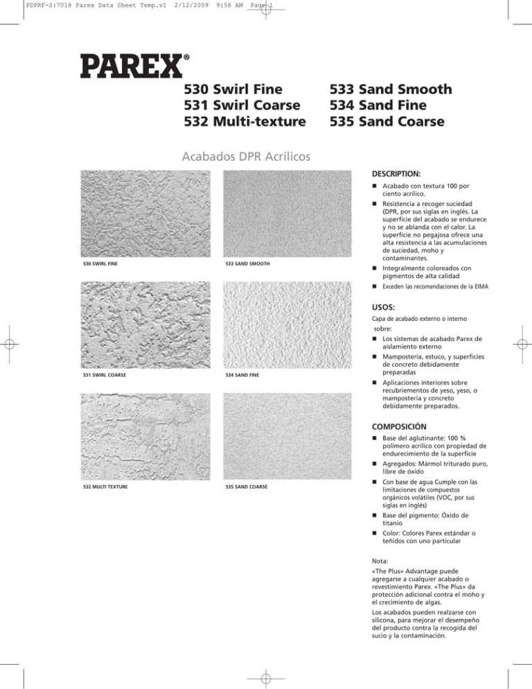 7018 Parex Data Sheet Temp.v1