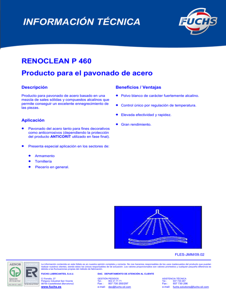 renoclean p 460 - fuchs lubricantes