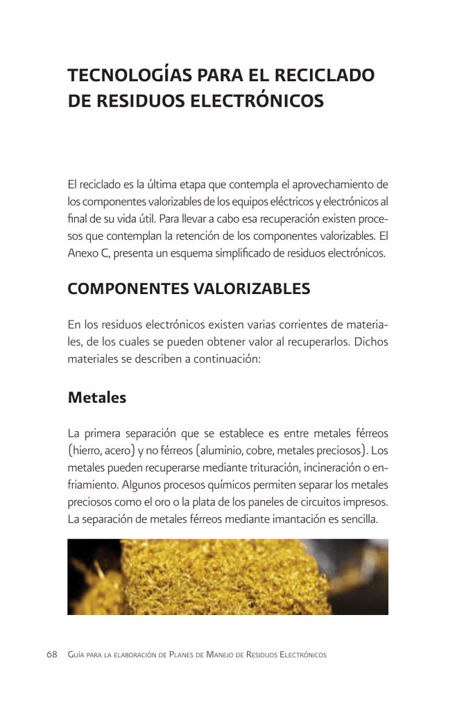 tecnologías para el reciclado de residuos electrónicos
