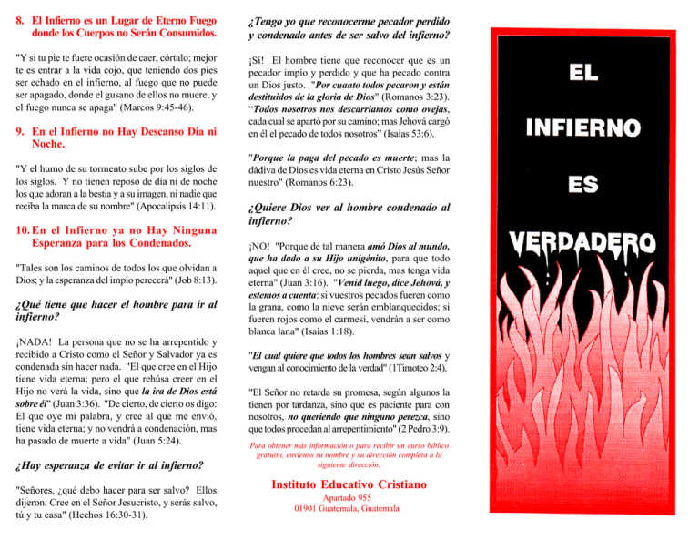 El Infierno Es Verdadero - Instituto Educativo Cristiano