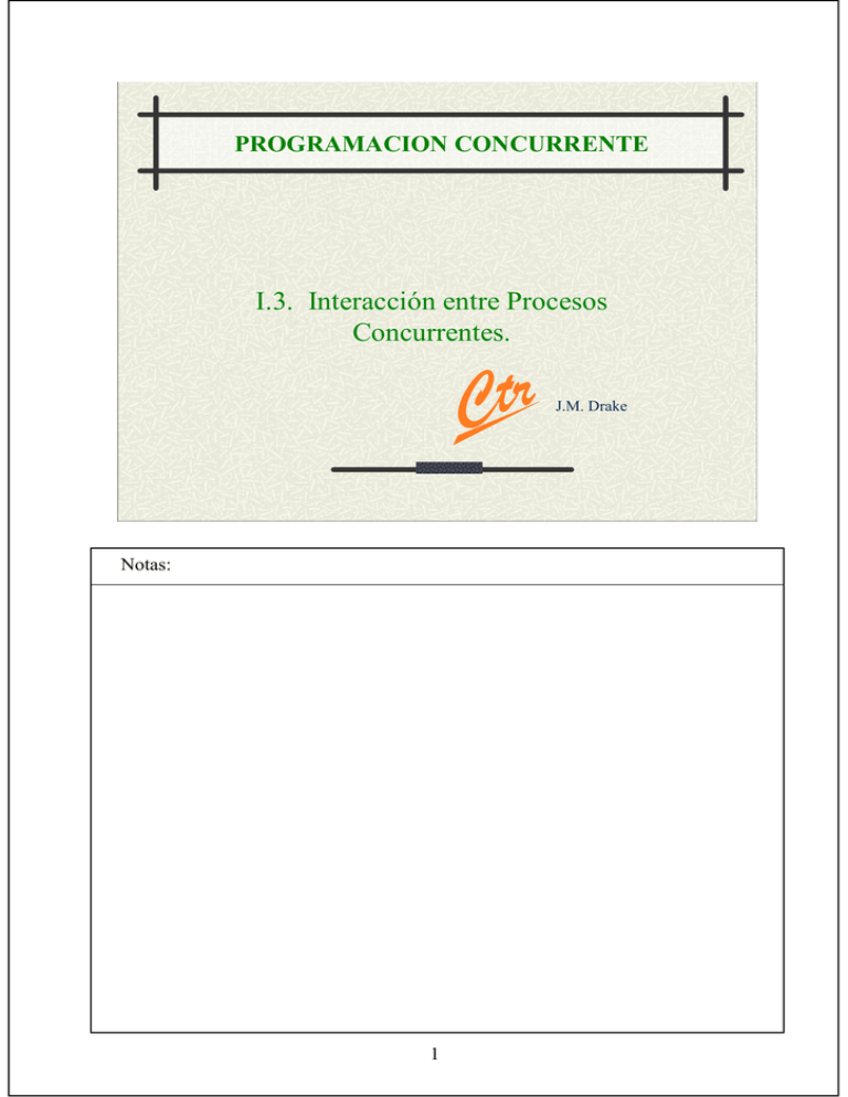 Interaccion entre procesos de un programa concurrente
