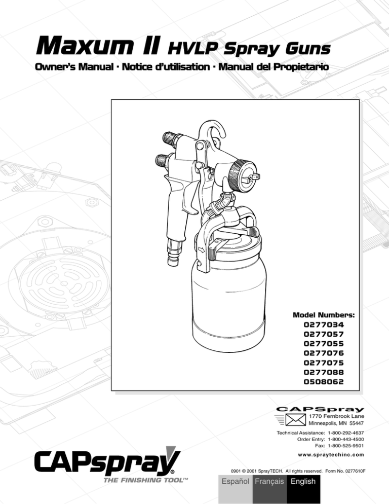 Maxum II HVLP Spray Guns Maxum II HVLP Spray Guns
