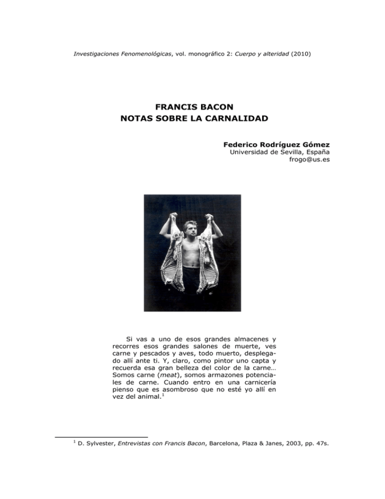 francis bacon notas sobre la carnalidad