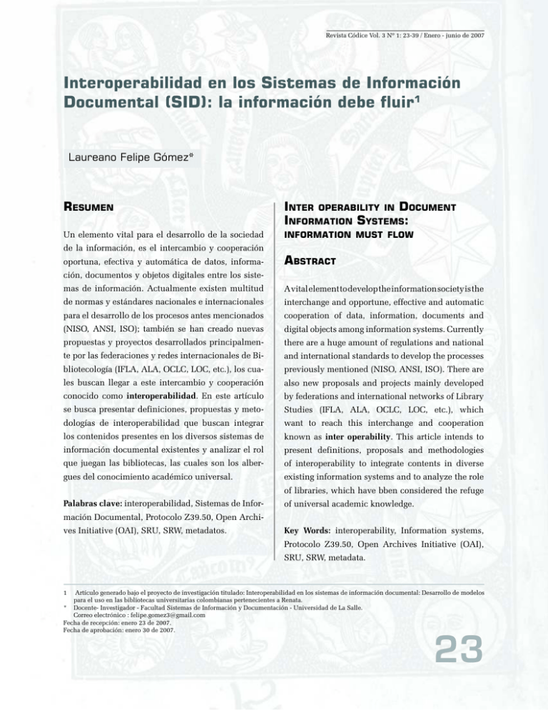 Interoperabilidad en los Sistemas de Información