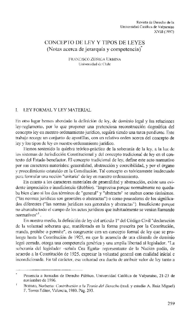 CONCEPTO DE LEY Y TIPOS DE LEYES (NOTAS ACERCA DE