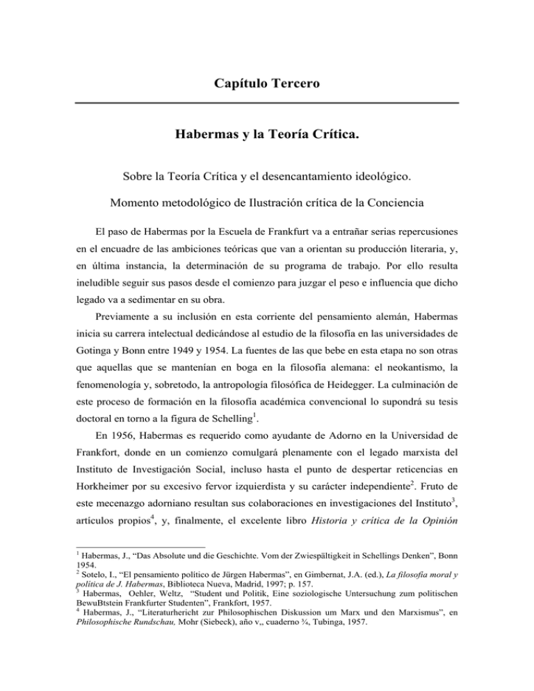 Capítulo Tercero Habermas y la Teoría Crítica.