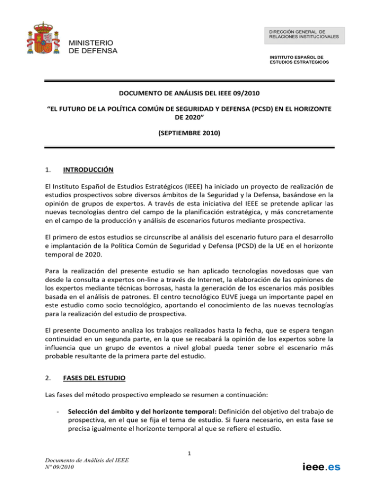 FUTURO DE LA PCSD DE LA UE EN 2020