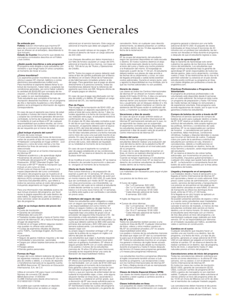 Condiciones Generales