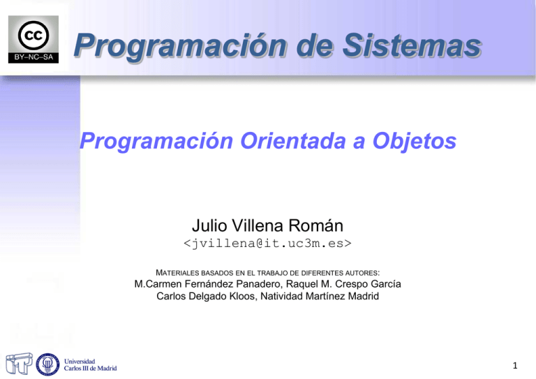 Programación Orientada a Objetos
