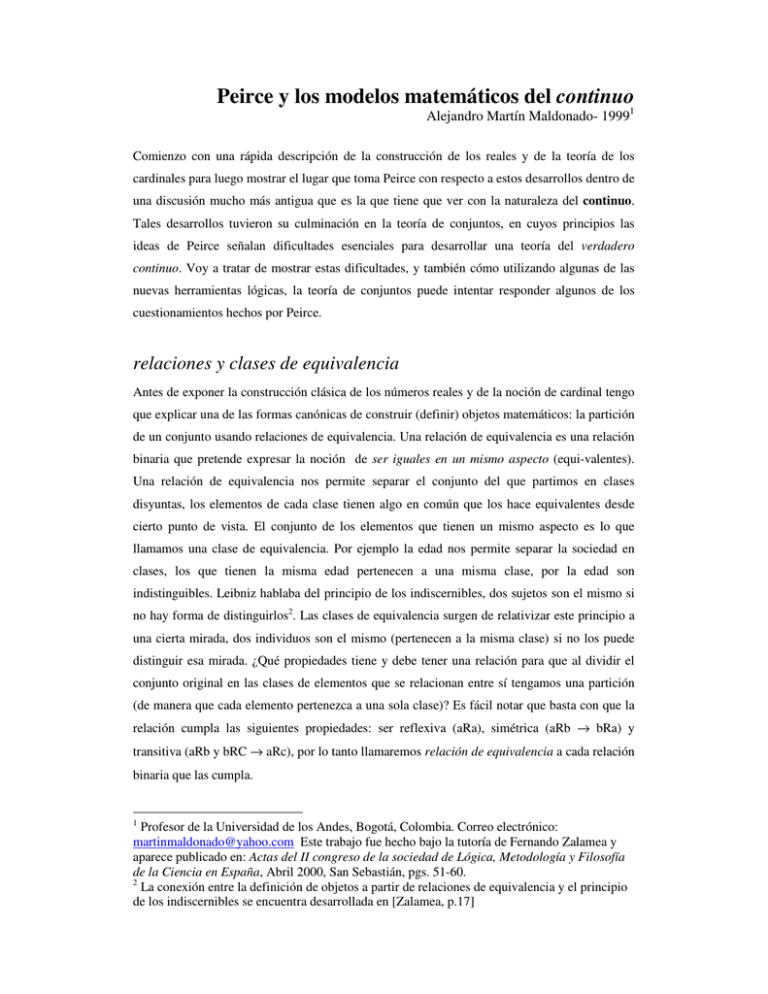 Peirce y los modelos matemáticos del continuo