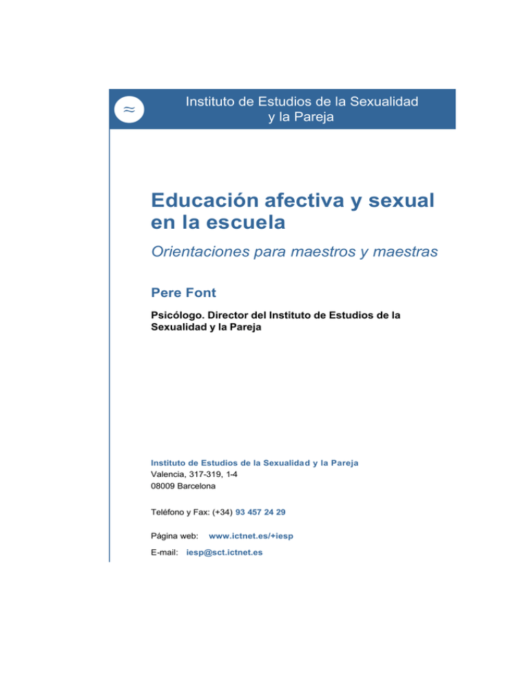 Educación afectiva y sexual en la escuela