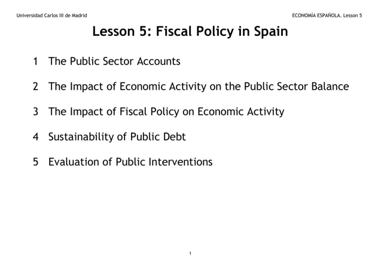 Lesson 5: Fiscal Policy in Spain
