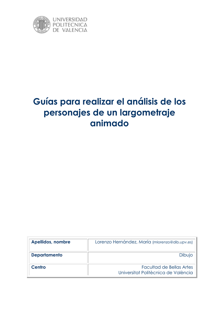 Guías para realizar el análisis de los personajes de un