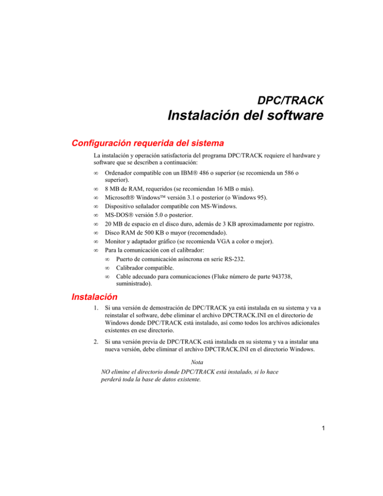 Instalación del software