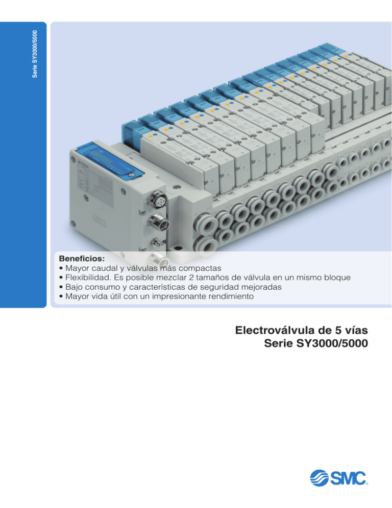 Electroválvula de 5 vías Serie SY3000/5000