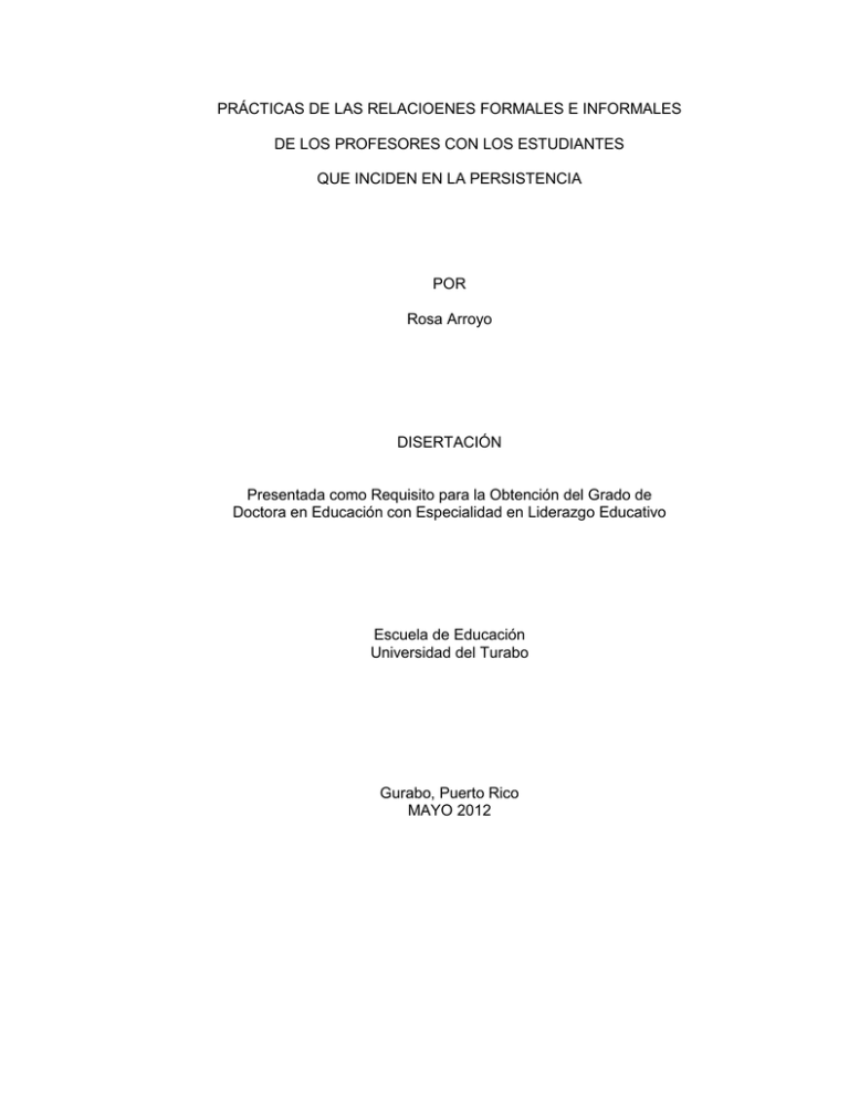 prácticas de las relacioenes formales e informales de los profesores