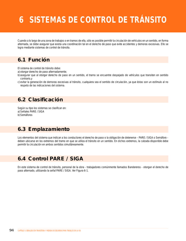 6 SISTEMAS DE CONTROL DE TRÁNSITO