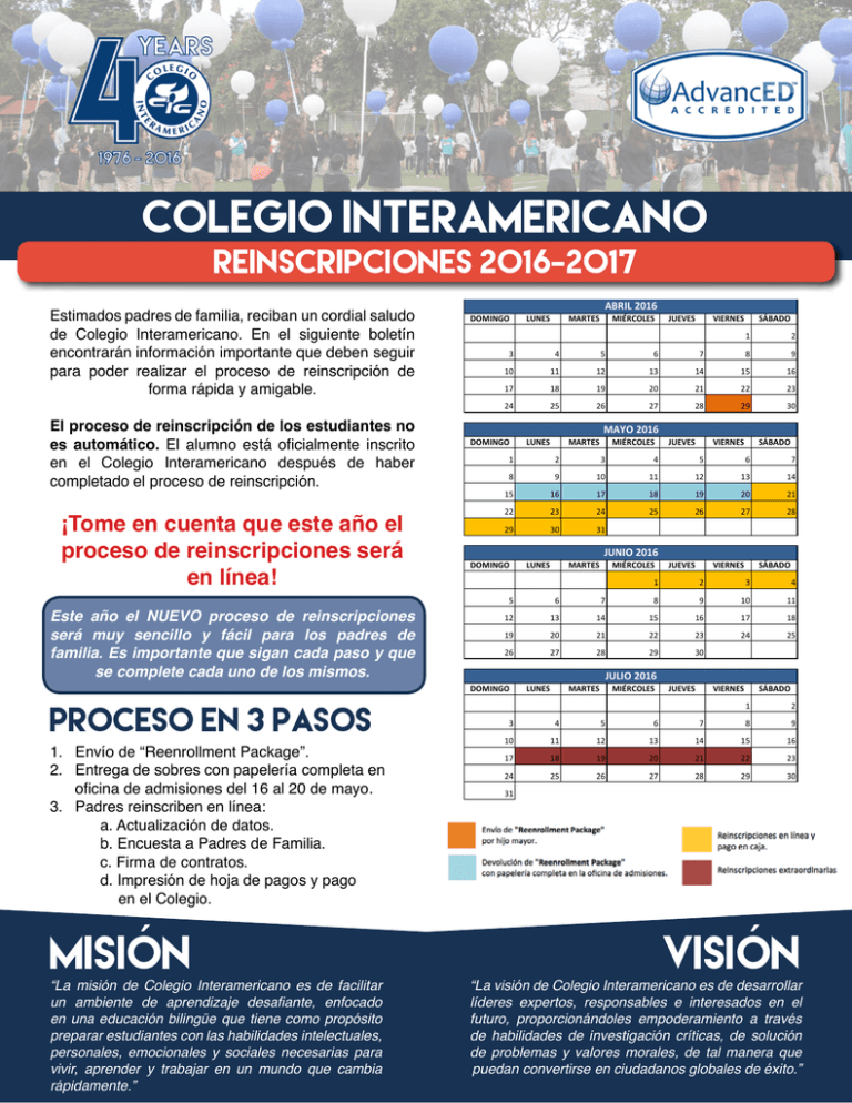 Colegio Interamericano mision vision