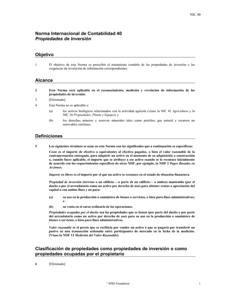 Propiedades de Inversión