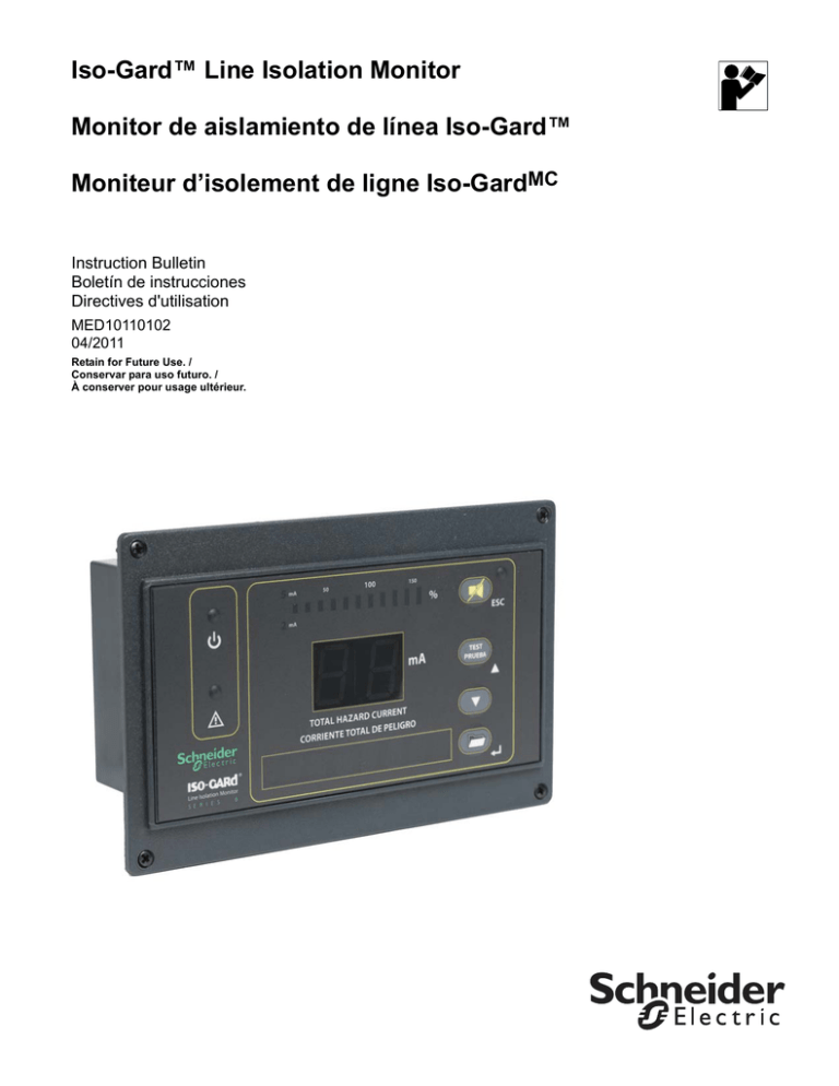 Iso-Gard™ Line Isolation Monitor Monitor de aislamiento de línea