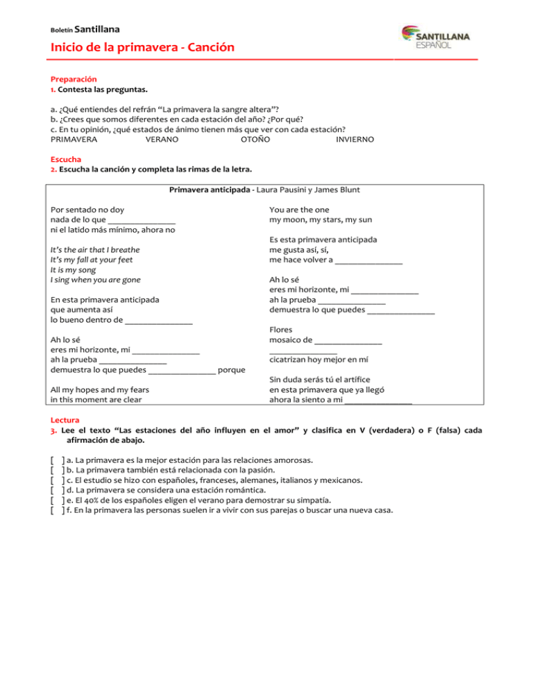 Inicio de la primavera