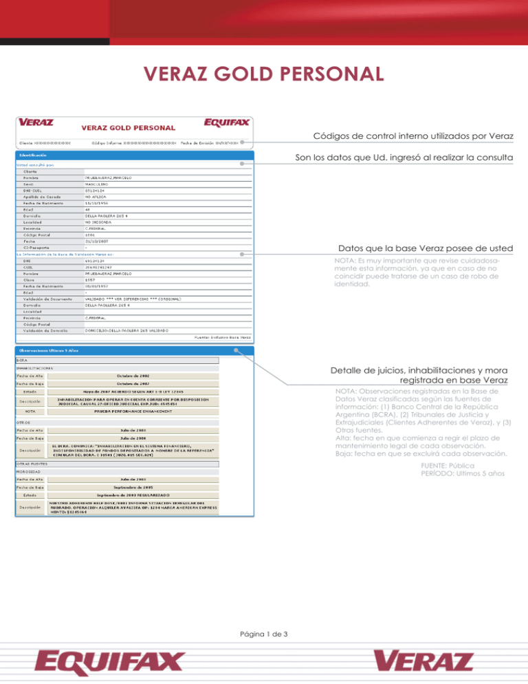 veraz gold personal - ViaBusiness.com.ar