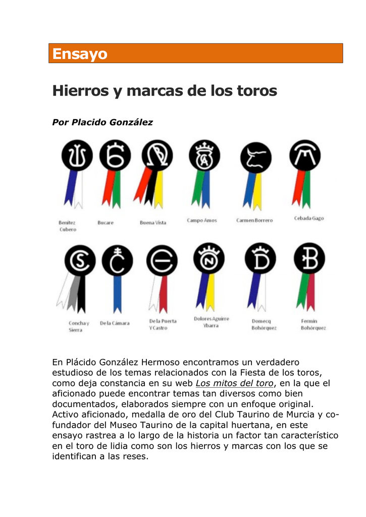 Ensayo Hierros y marcas de los toros
