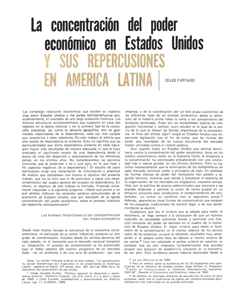La concentración del poder económico en Estados Unidos