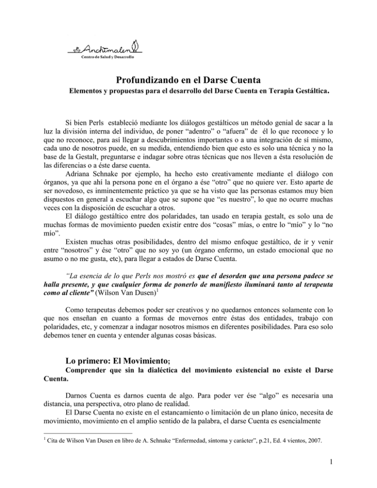 Profundizando en el Darse Cuenta