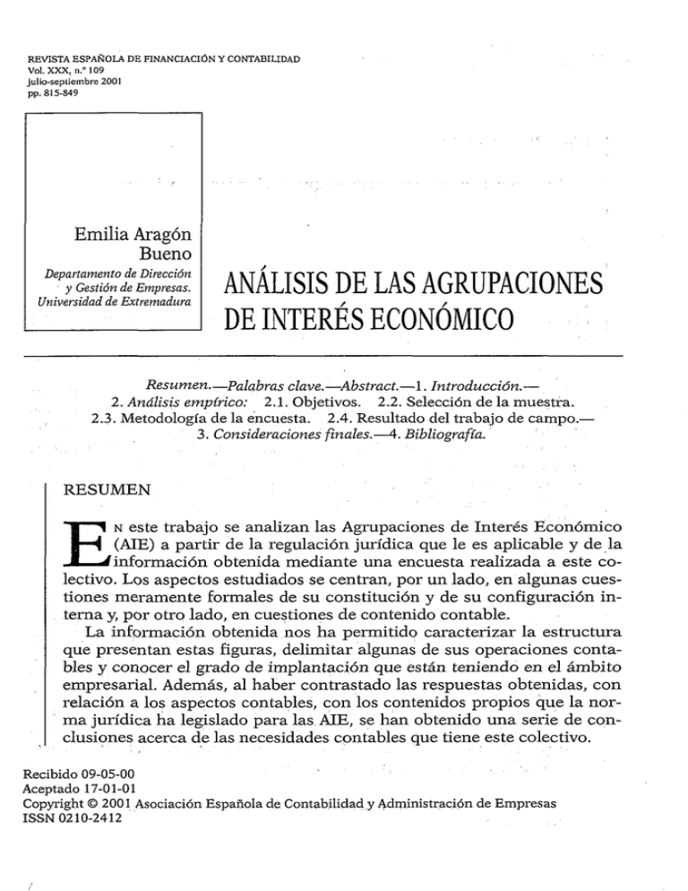 análisis de las agrupaciones de interés económico