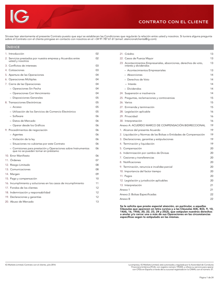 Contrato con el cliente
