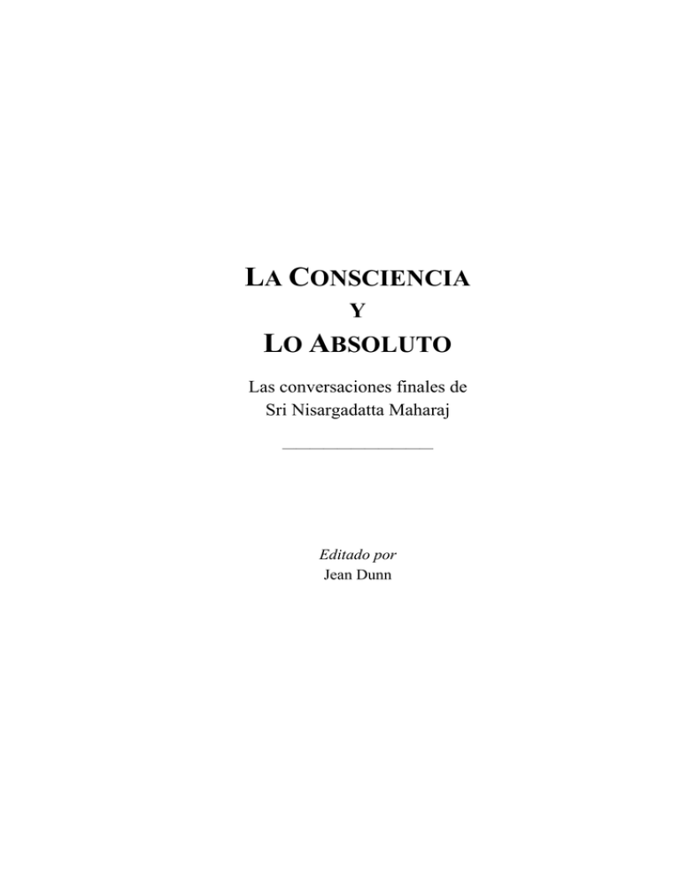 la consciencia lo absoluto