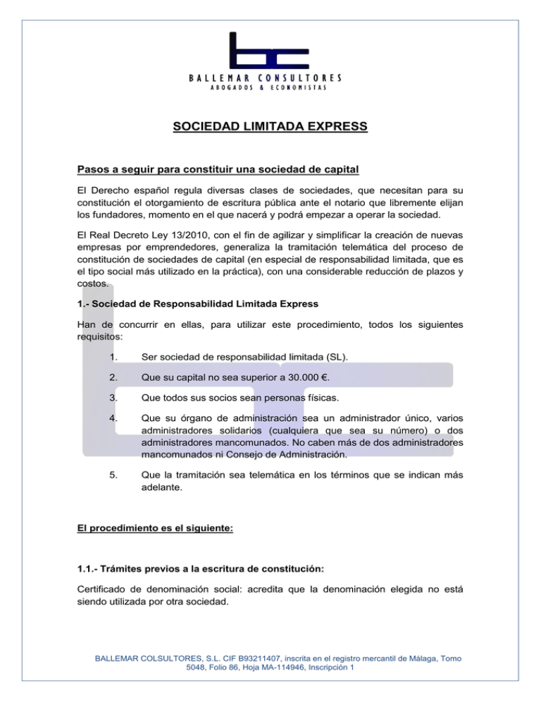 constitución sl express