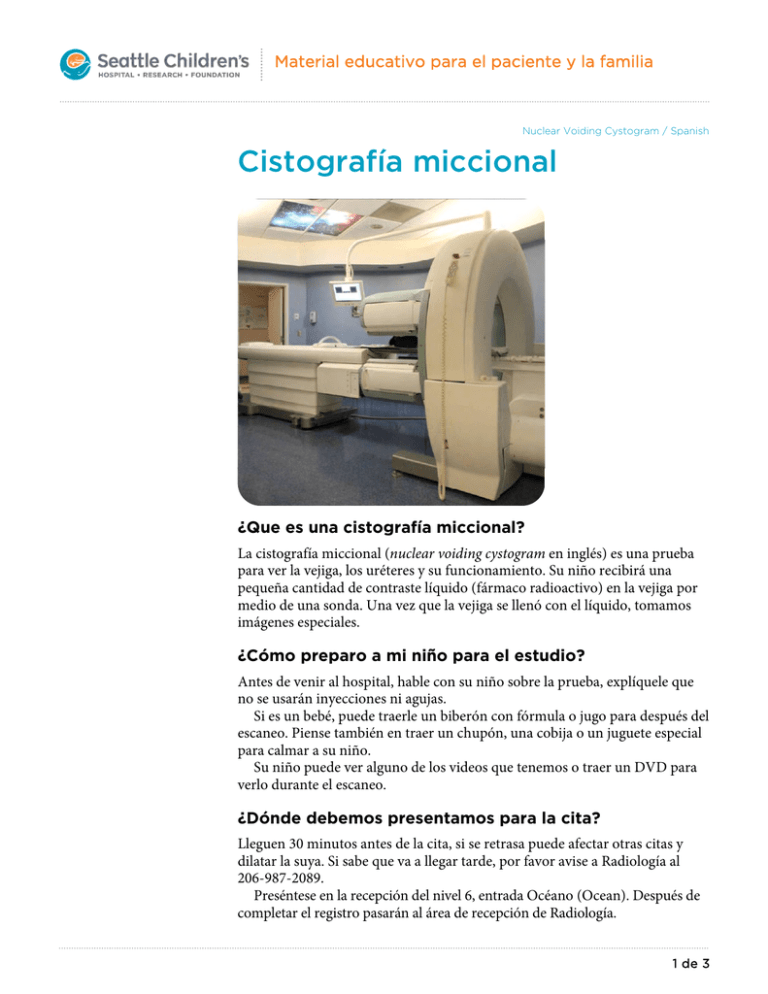 PE678S Nuclear Voiding Cystogram - Spanish