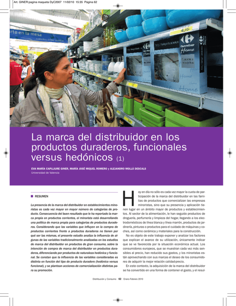 La marca del distribuidor en los productos duraderos