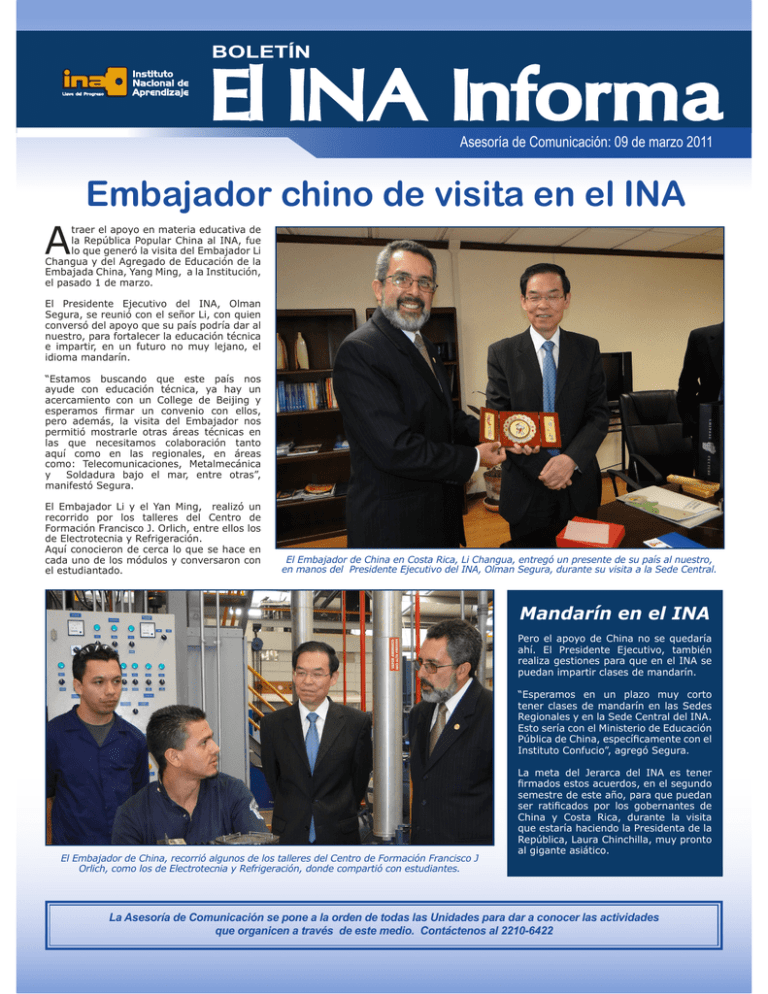 El INA Informa - Instituto Nacional de Aprendizaje